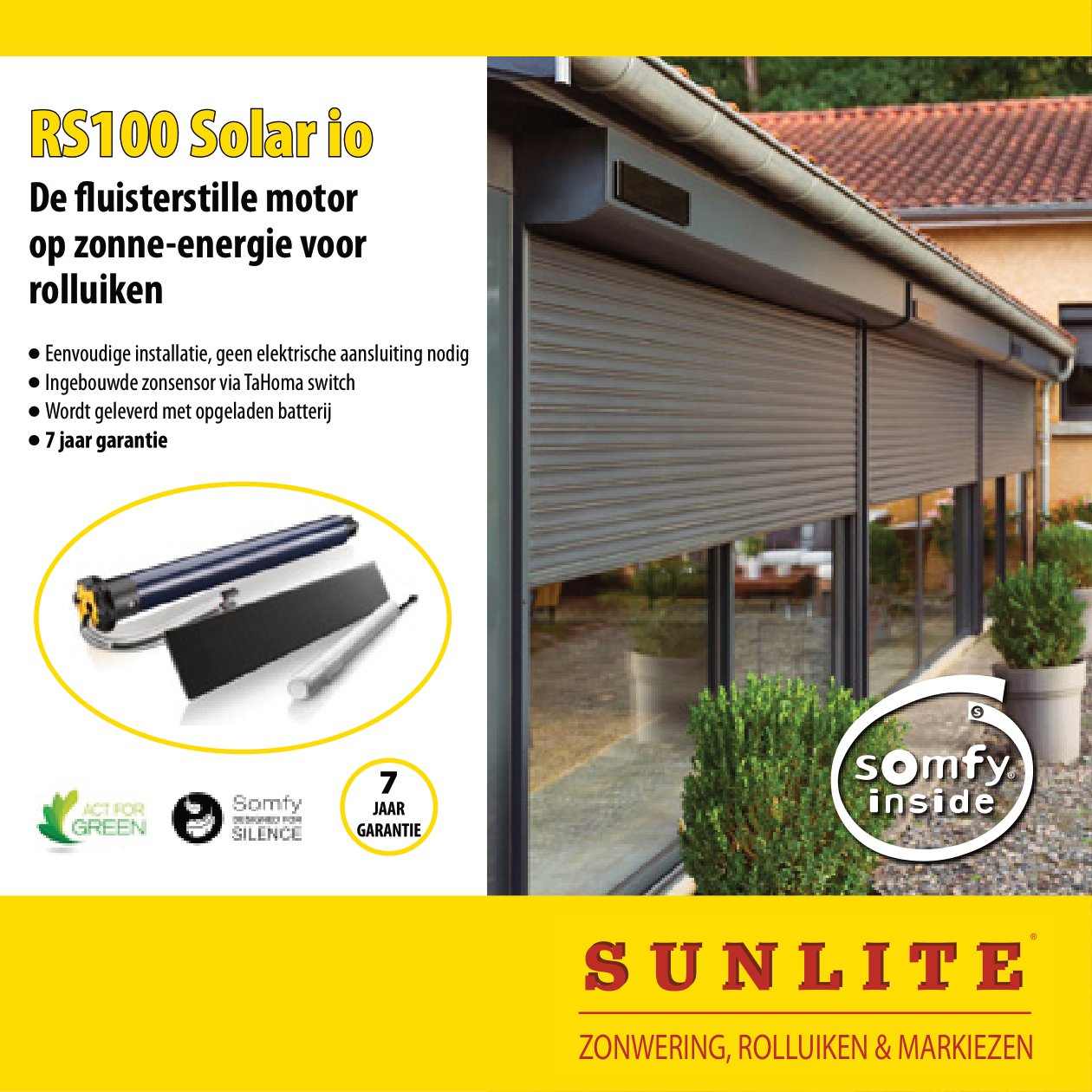 Rolluik Somfy iO Solar - Sunlite Haarlem