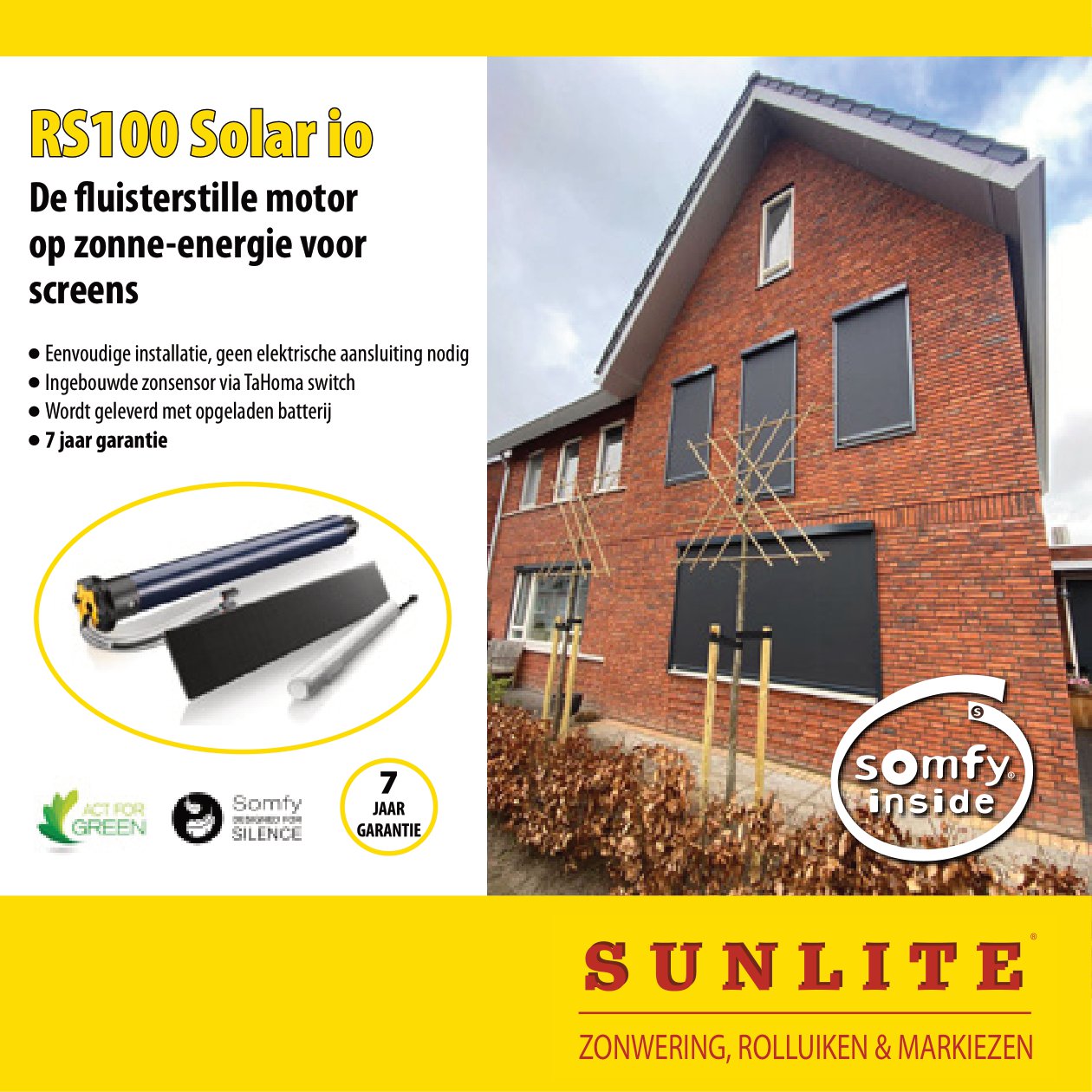 Zip-Screen Somfy iO Solar - Sunlite Haarlem